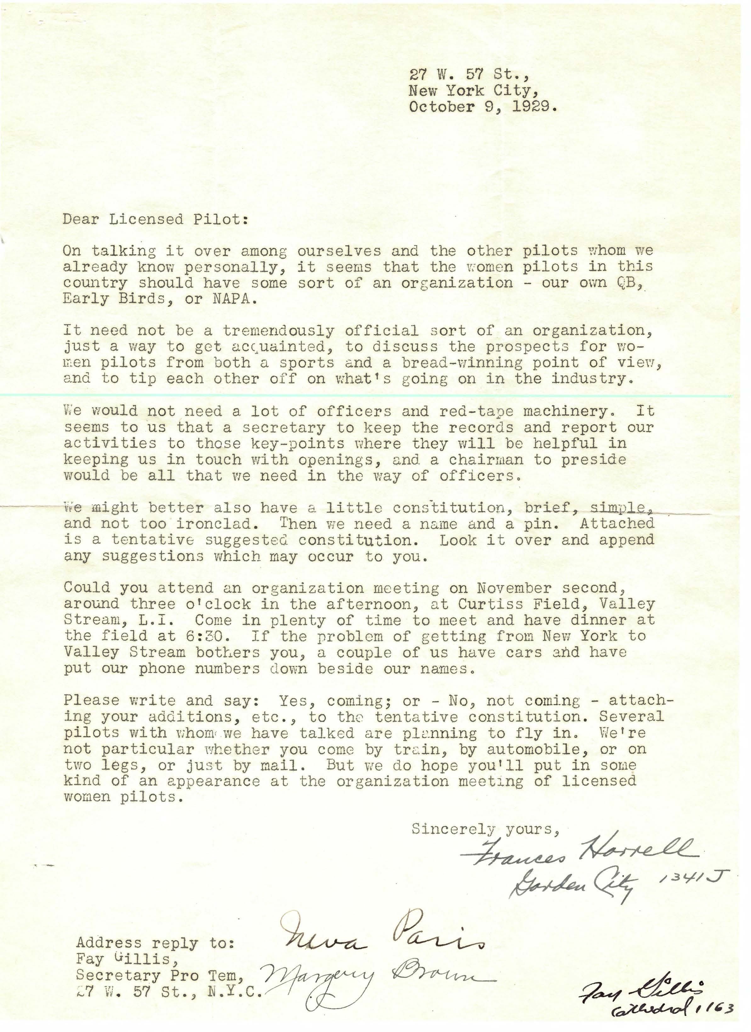 Our History | Women in Aviation History | Fay Gillis Wells (The Ninety ...